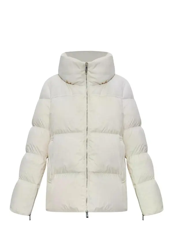 Add Padded Funnel-neck Jacket - White
