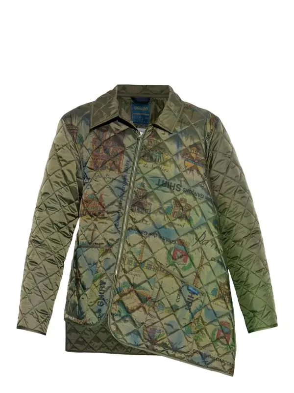 Comme Des Garçons X Lavenham Quilted Zip Jacket - Green