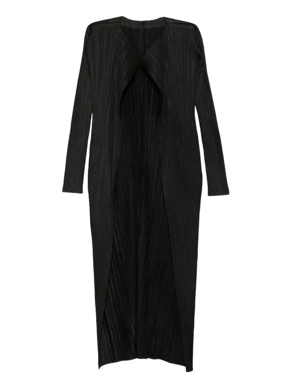 Issey Miyake Pleated Open-front Cardigan - Black