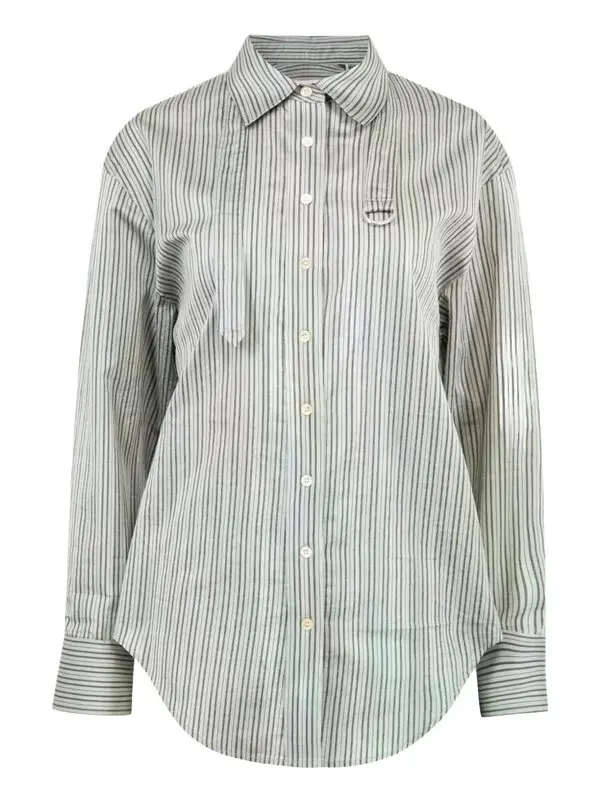 Isabel Marant Aurora Striped Belted Shirt - White