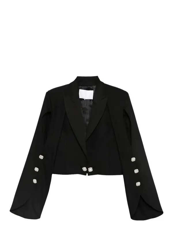 Costarellos Peak-lapel Cropped Blazer - Black