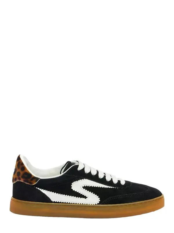 STUART WEITZMAN S-shaped Motif Lace-up Sneakers - Black