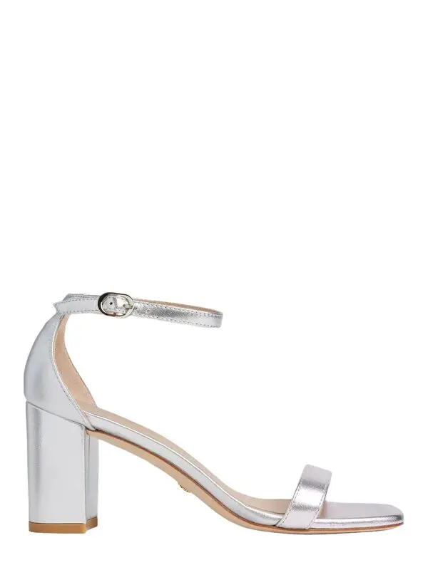 STUART WEITZMAN 75mm Metallic Sandals - Silver