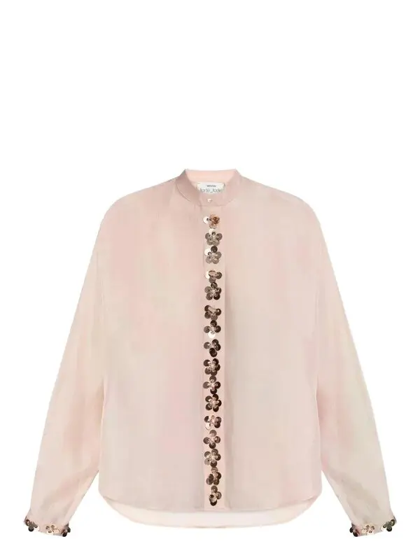 FORTE_FORTE Flower-embellished Shirt - Pink