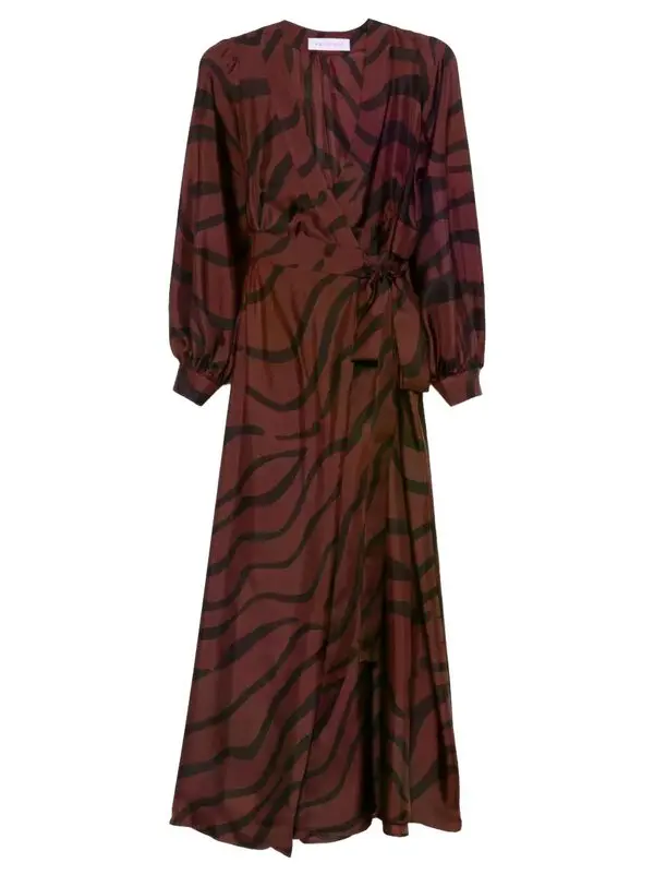 Raquel Diniz Zebra-print Wrap Dress - Red