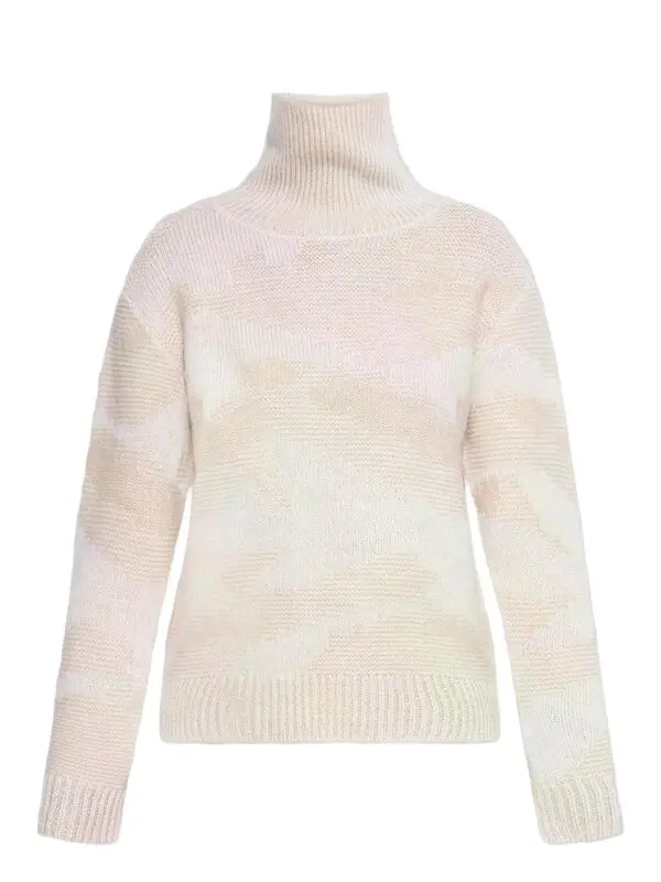 Add Patterned Roll Neck Sweater - Neutrals
