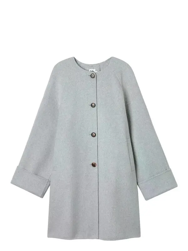 B+AB Tie-neck Coat - Grey