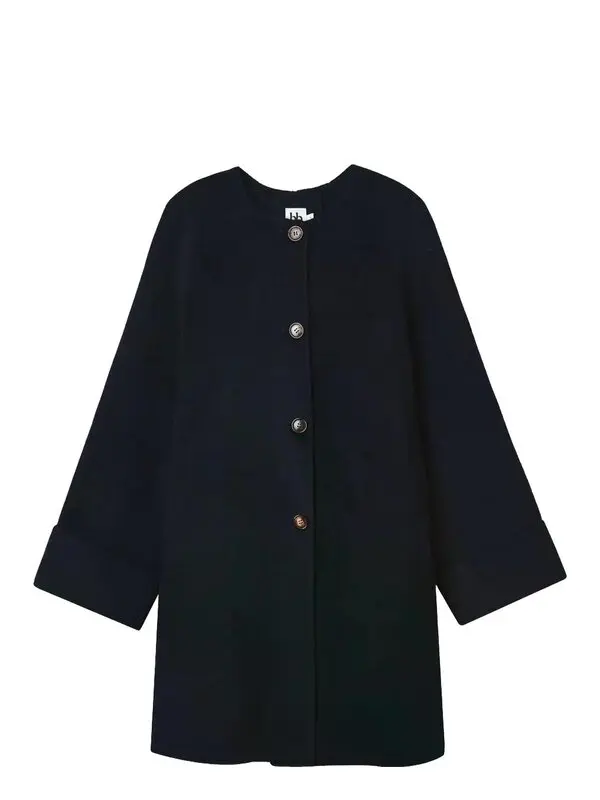 B+AB Button Scarf Coat - Blue