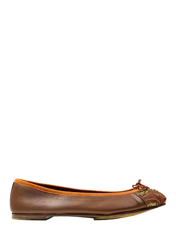 MEHER KAKALIA Bizzi Embroidered Ballet Flats - Brown