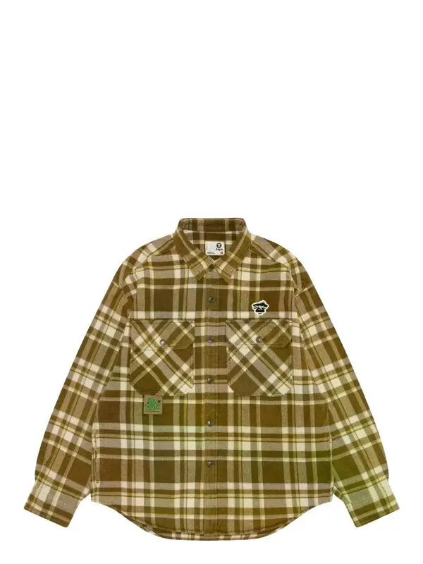 AAPE BY *A BATHING APE Plaid Pocket Shirt - Brown