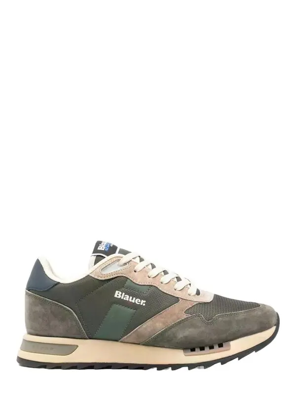 BLAUER. Panelled Low-top Sneakers - Green