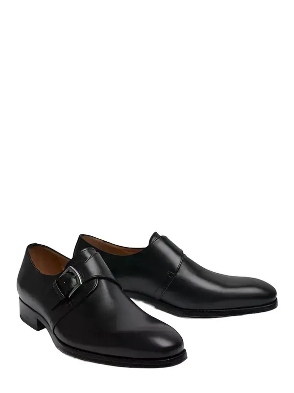 LOJA DAS MEIAS Almond-toe Monk Shoes - Black