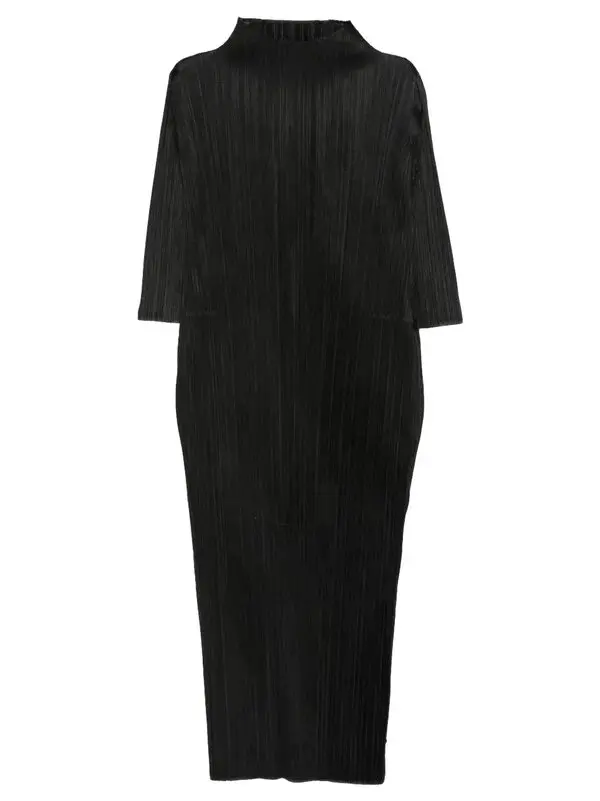 Issey Miyake Plissé-effect Midi Dress - Black