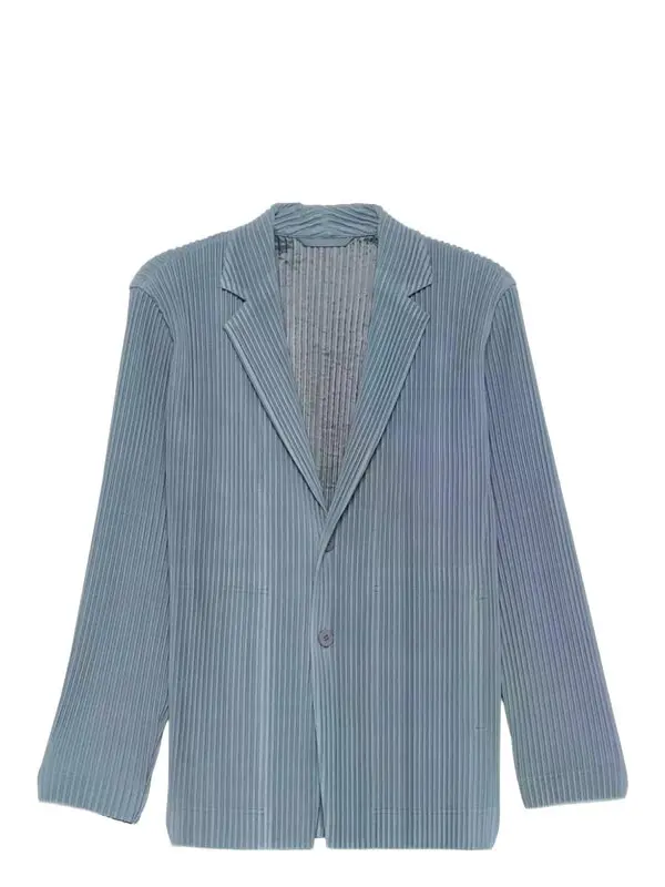Issey Miyake Plissé Single-breasted Blazer - Blue