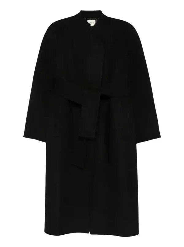 Khaite Belted Wool Coat - Black