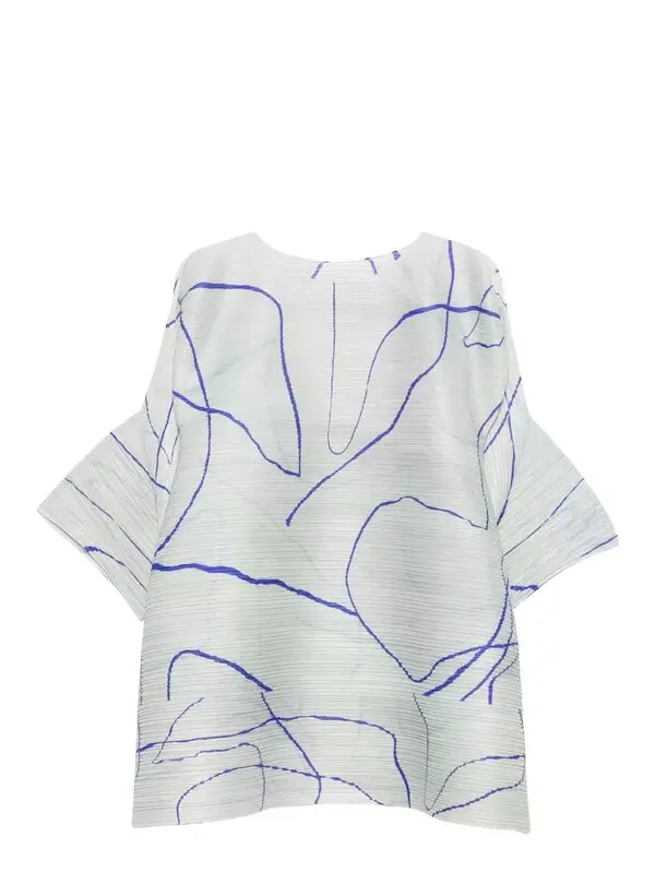 Issey Miyake Abstract Pattern Pleated Top - Grey