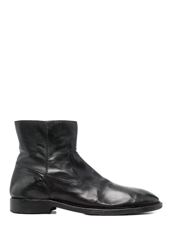Moma Leather Ankle Boots - Black