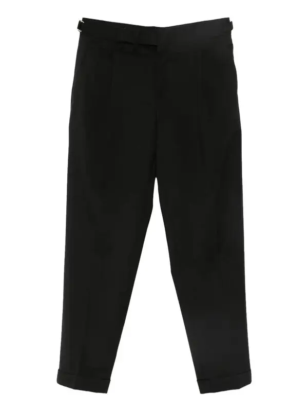 BRIGLIA 1949 Turn-up Hem Trousers - Black