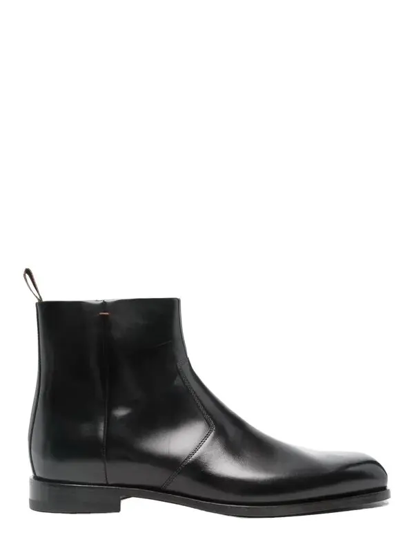 Santoni Leather Boots - Black
