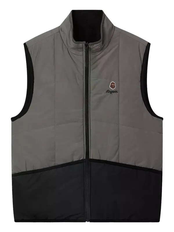 FINGERCROXX Panelled Zip-up Gilet - Black