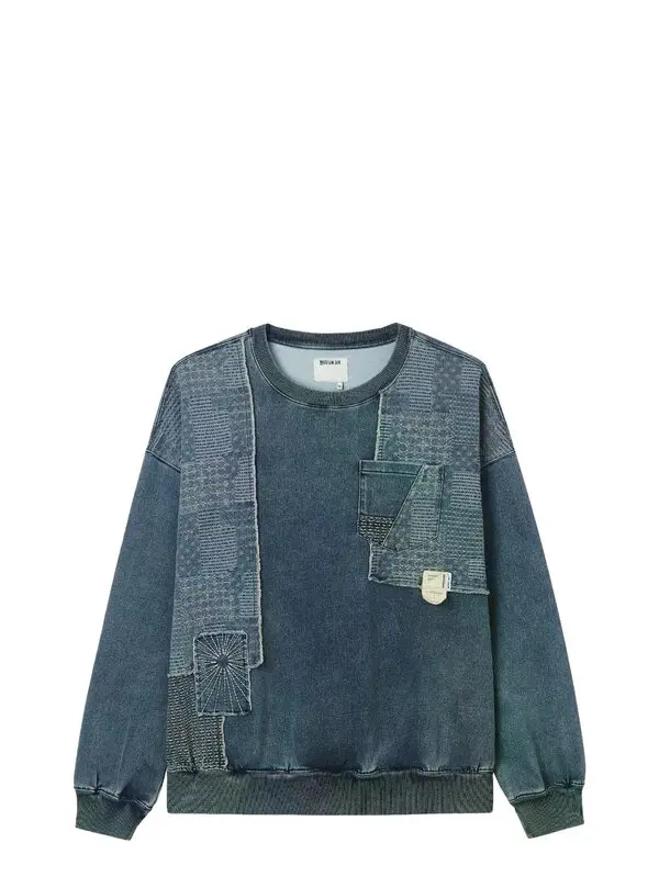 MUSIUM DIV. Patchwork Pocket Sweatshirt - Blue