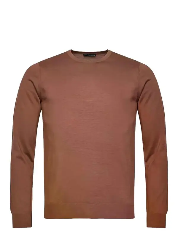LOJA DAS MEIAS Crew-neck Fine Knit Sweater - Brown
