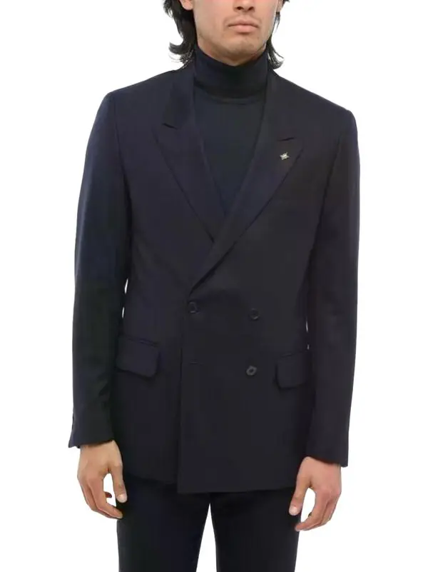 Corneliani Double-breasted Blazer - Blue