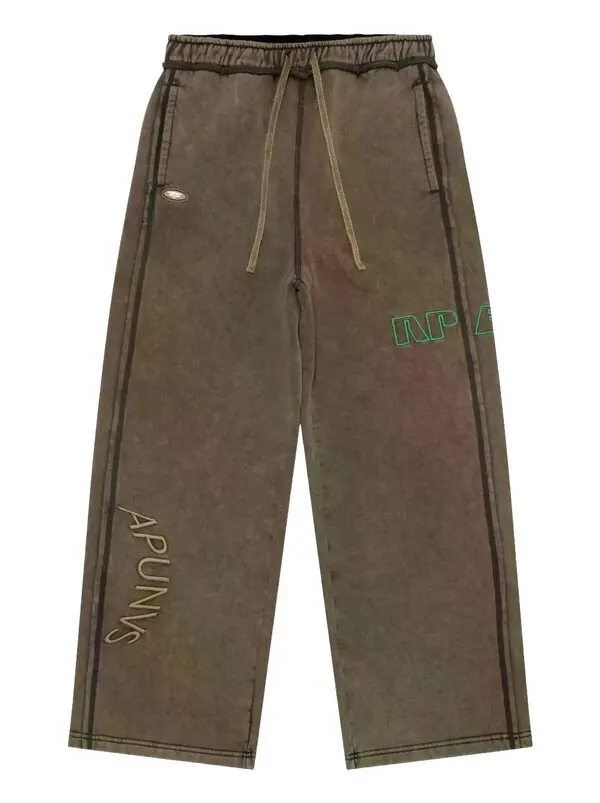 A BATHING APE Embroidered Track Pants - Brown