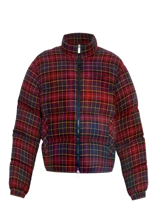 Off-White Checked Zip Jacket - Red