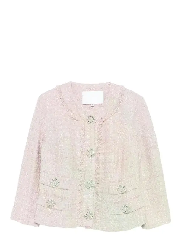 Costarellos Macie Cropped Tweed Jacket - Pink