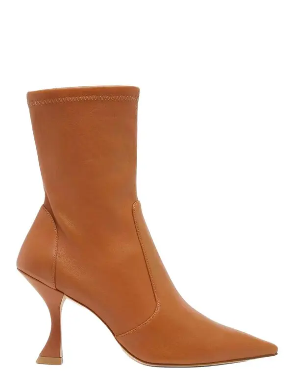 STUART WEITZMAN 85mm Xcurve Stretch Sock Ankle Boots - Brown