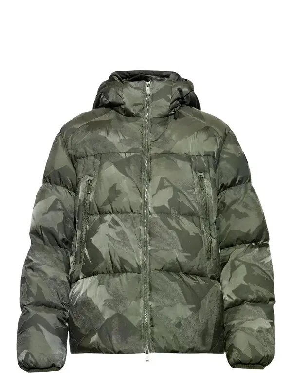 Add Camouflage-pattern Hooded Jacket - Green