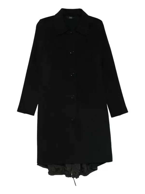 High Single-breasted Coat - Black