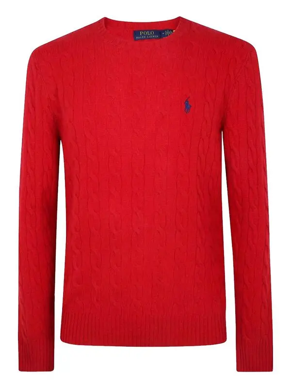 Ralph Lauren Cable-knit Wool-cashmere Sweater - Red