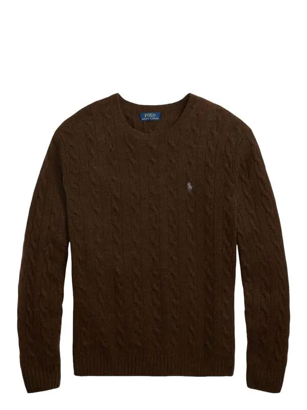 Ralph Lauren Cable Knit Wool-cashmere Sweater - Brown
