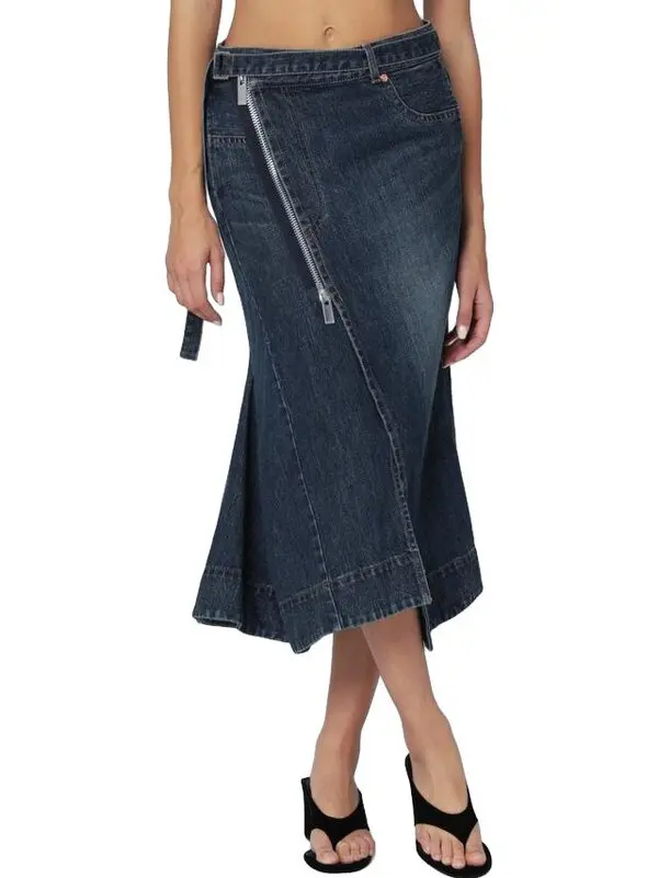 Sacai Asymmetric Denim Skirt - Blue