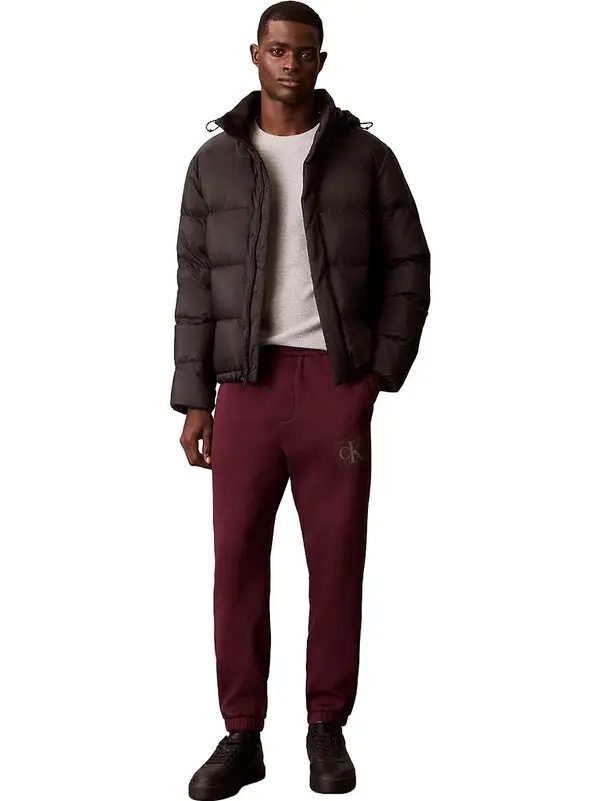 Calvin Klein Fleece Layered Monogram Graphic Sweatpants - Wine Tasting