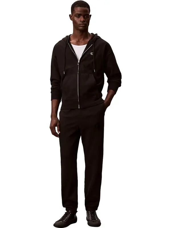 Calvin Klein Fleece Monogram Patch Joggers - Black