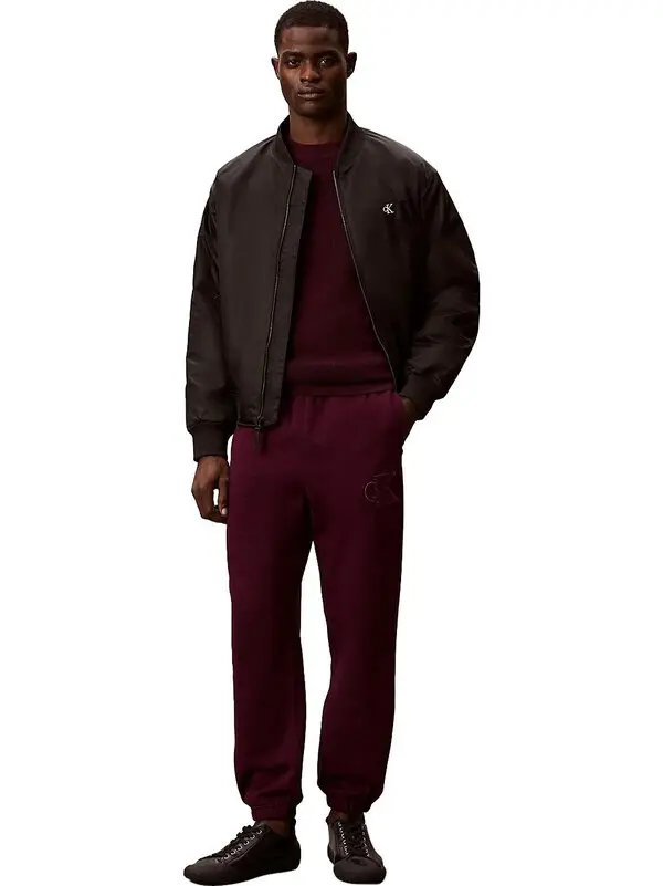 Calvin Klein Fleece Monogram Patch Joggers - Passion Plum