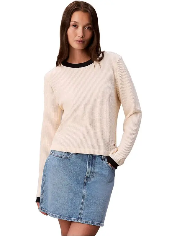 Calvin Klein Waffle Knit T-shirt - Shortbread