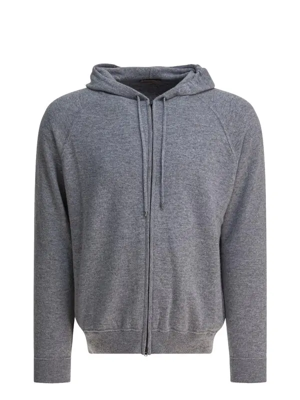 Herno Cashmere Zip-up Hoodie - Grey