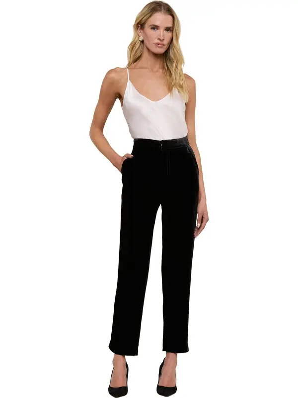 L'Agence Rebel Velvet Trouser - Black