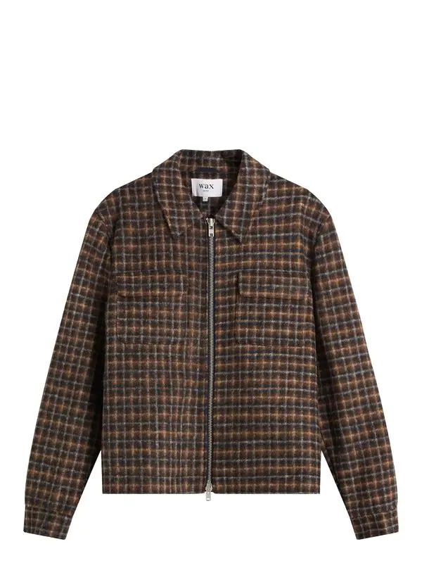 WAX LONDON Osier Drawn Check Shirt Jacket - Navy/brown