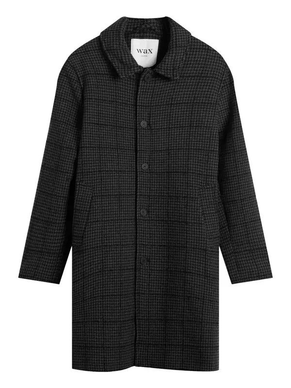 WAX LONDON Stan Puppytooth Check Coat - Navy/grey