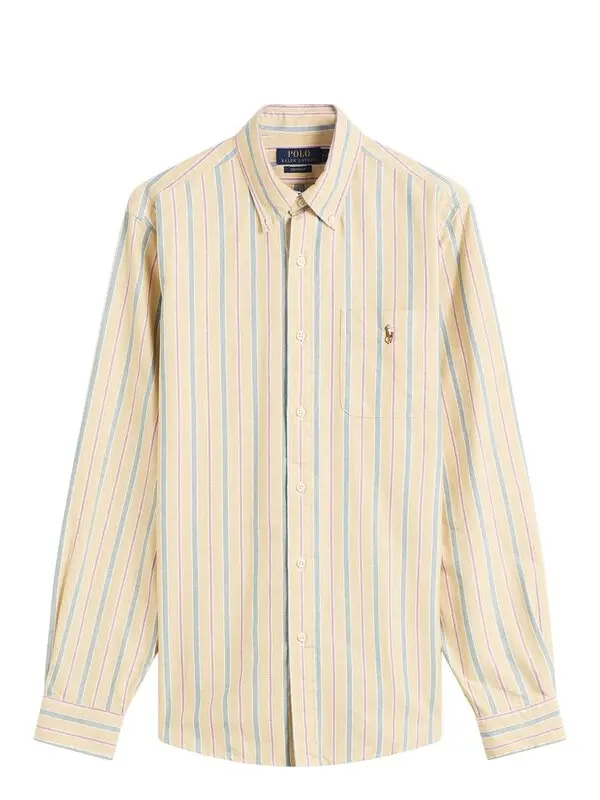 Polo Ralph Lauren Button Down Stripe Oxford Shirt - Yellow Green Multi