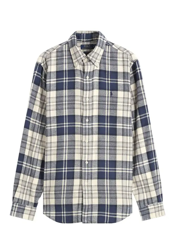 Polo Ralph Lauren Button Down Check Shirt - Off White/navy