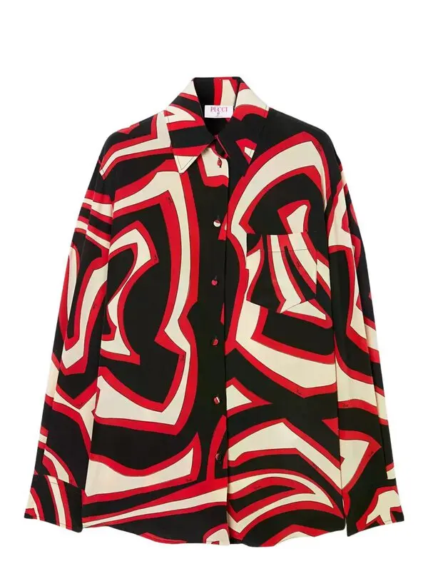 Emilio Pucci Labirinto-print Silk Shirt - Black