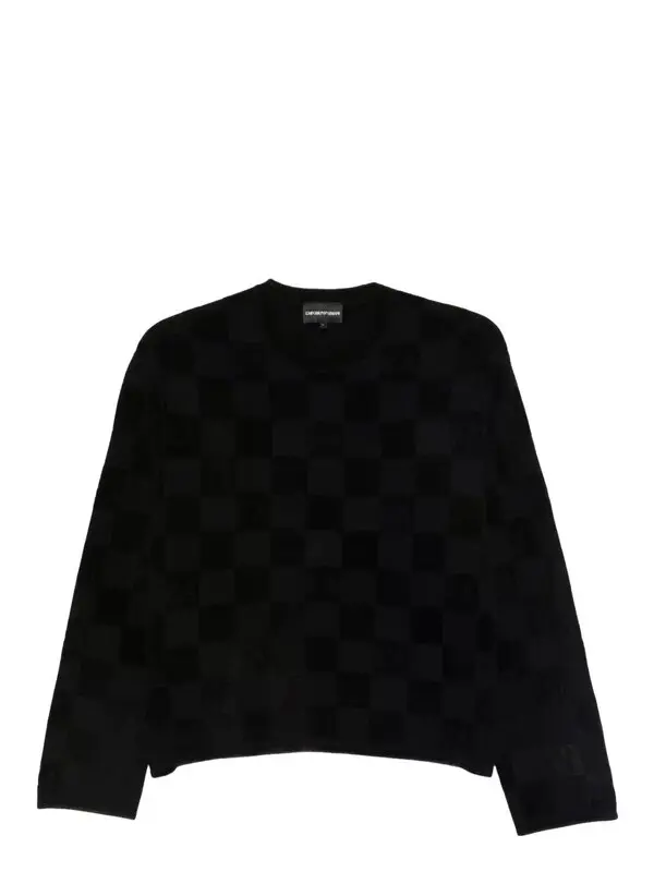 Emporio Armani Checked Sweater - Black