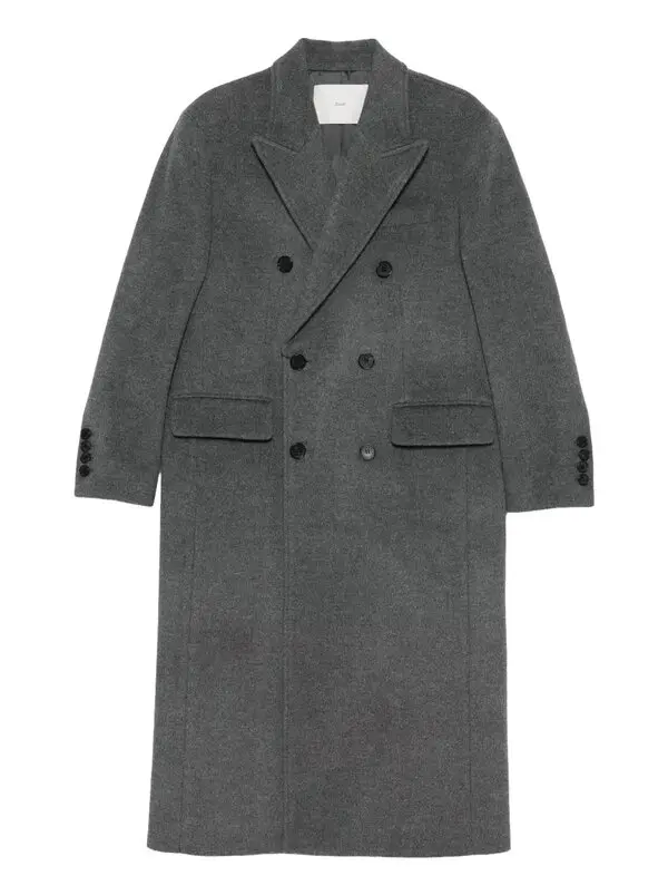 DUNST Merino Wool Double-breasted Coat - Grey