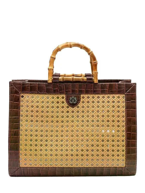 ISLA Diana Woven Tote Bag - Brown